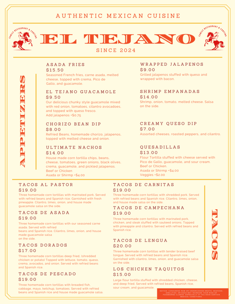 Menu – El tejano