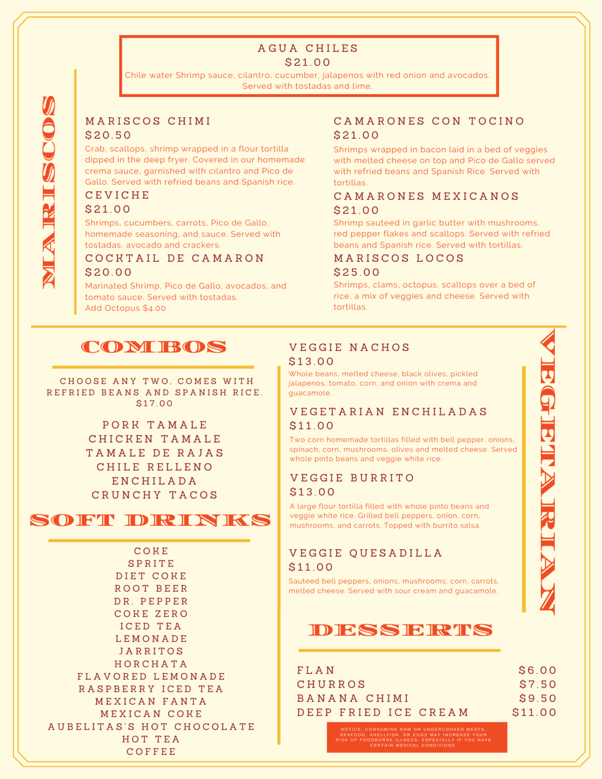 Menu – El tejano